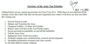 Army Secretary priorities : This ain't Hell, but you can see it from here